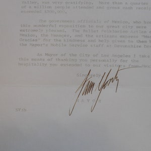 Mayor Sam Yorty Signed Letter, Los Angeles Mayors Office Envelop, Gray ...
