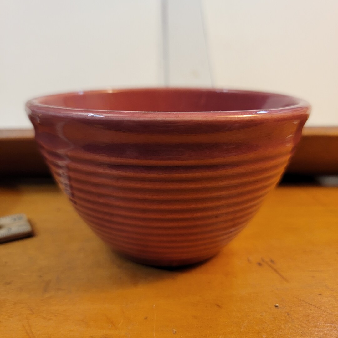 Vintage Maroon Crock Bowl, Beehive Pottery Bowl, Heatproof Burgundy ...