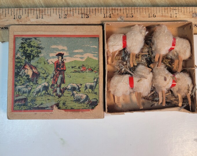Wonderful Antique German Putz Wooly Sheep Matchstick Legs 5 4 & 3 ...