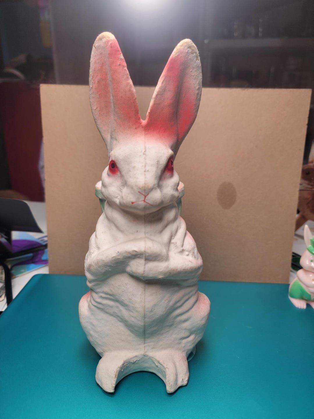 Vintage Paper Mache Bunny. Old Paper Mache Bunny, Vintage Pink ...