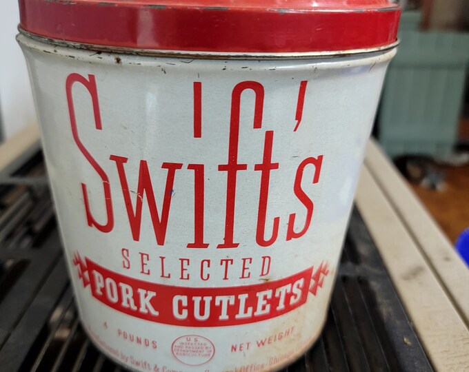 Vintage Swifts Pork Cutlets Can, Swift Pork Cutlet Bucket, Old ...