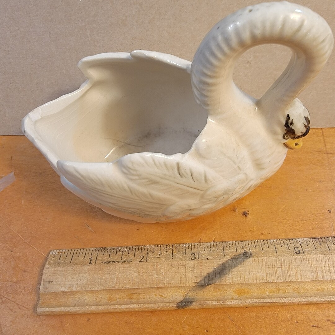 Czech Swan, Czechoslovakia Ceramic Swan, Small Swan Planter, Vintage ...