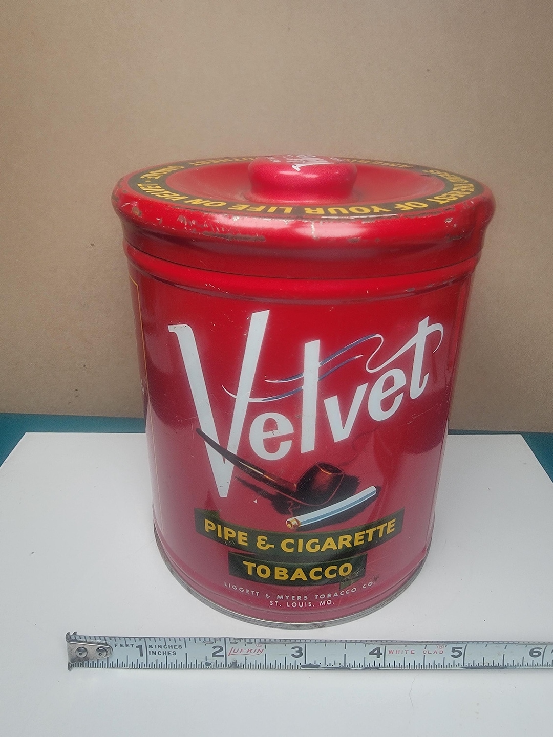 Vintage Velvet Tobacco Tin, Velvet Pipe Tobacco Tin, Vintage Tins ...
