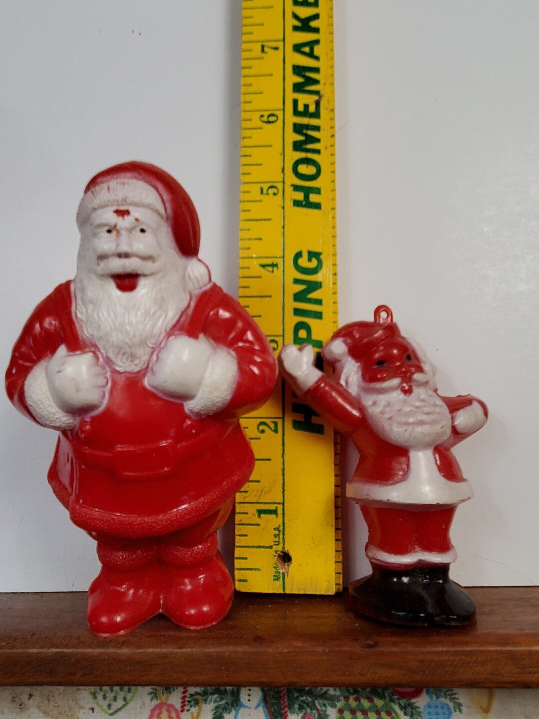 Vintage Hard Plastic Santa Claus Ornaments, Vintage Santa Ornament ...