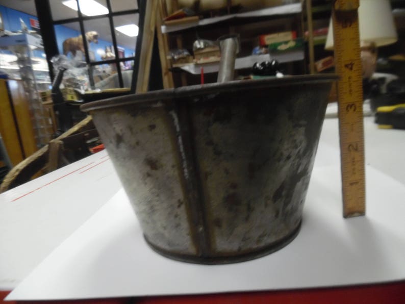 Primitive Galvanized Pan, Old Tin Pan, Primitive Tin Sauce Pan, Old ...