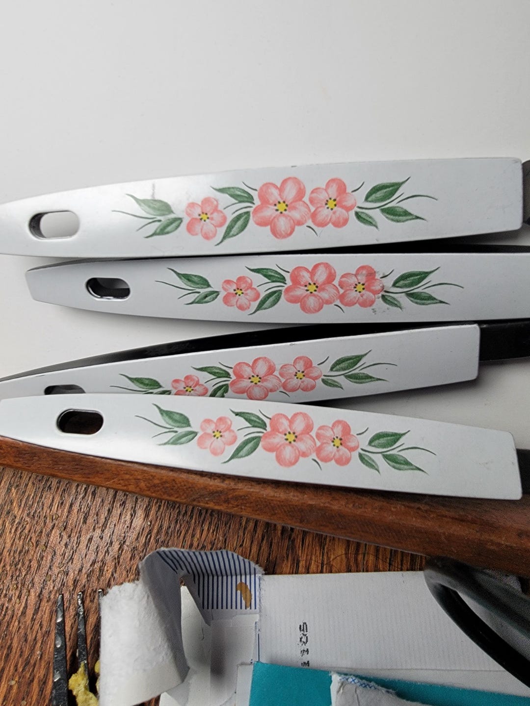 Vintage Mid Century Fire King Peach Blossom Kitchen Utensil Set ...