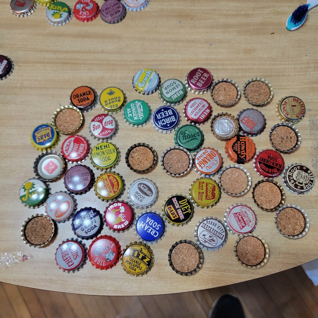Vintage Pop Bottle Caps, Old Soda Bottle Caps, Vintage Pop Caps, Cork ...
