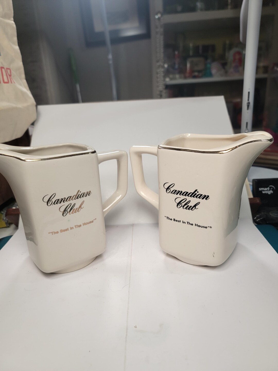 Canadian Club Whiskey Pub Jug, Pair Canadian Whiskey Jugs, Vintage Bar ...