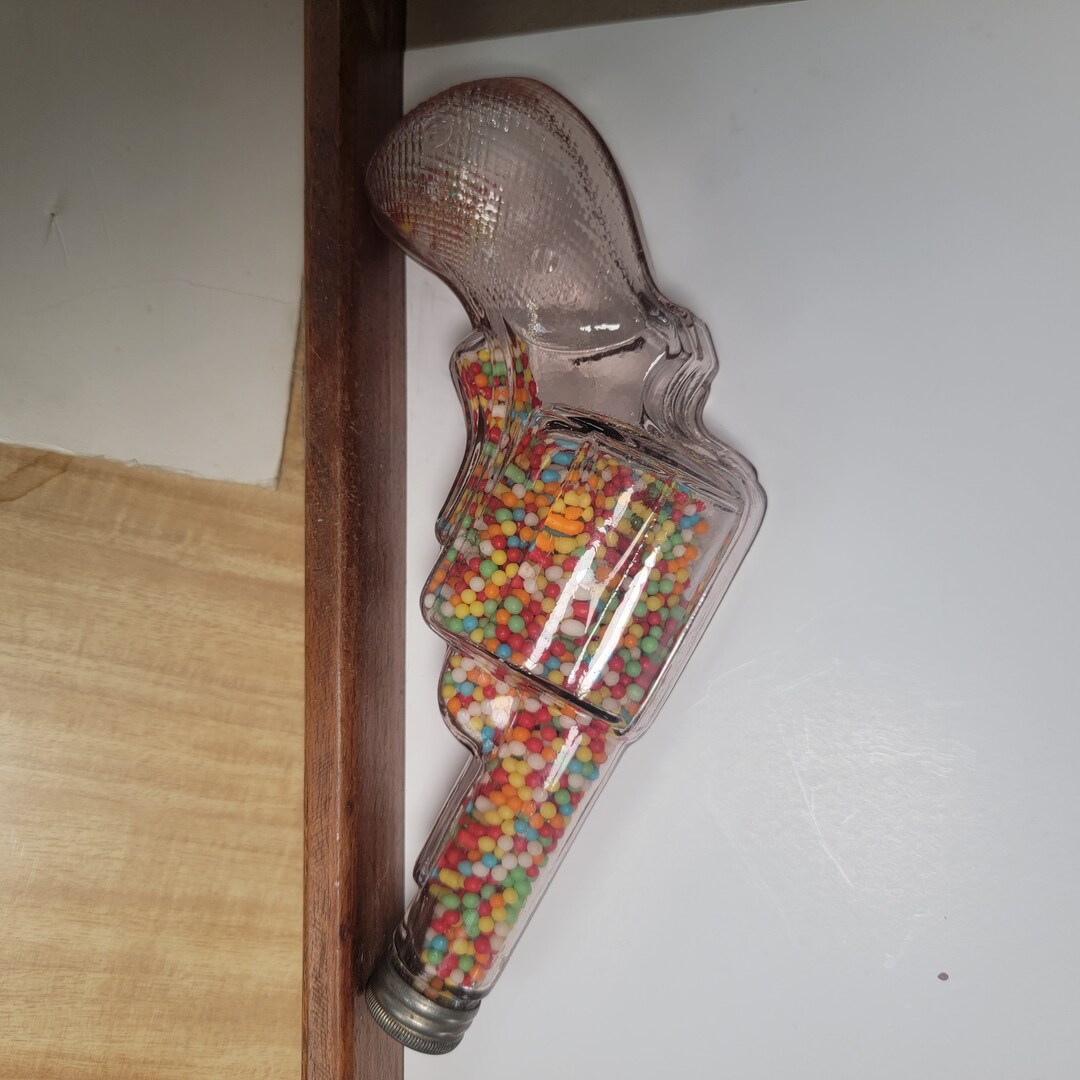 Vintage Glass Pistol Candy Container, Old Gun Glass Candy Container ...