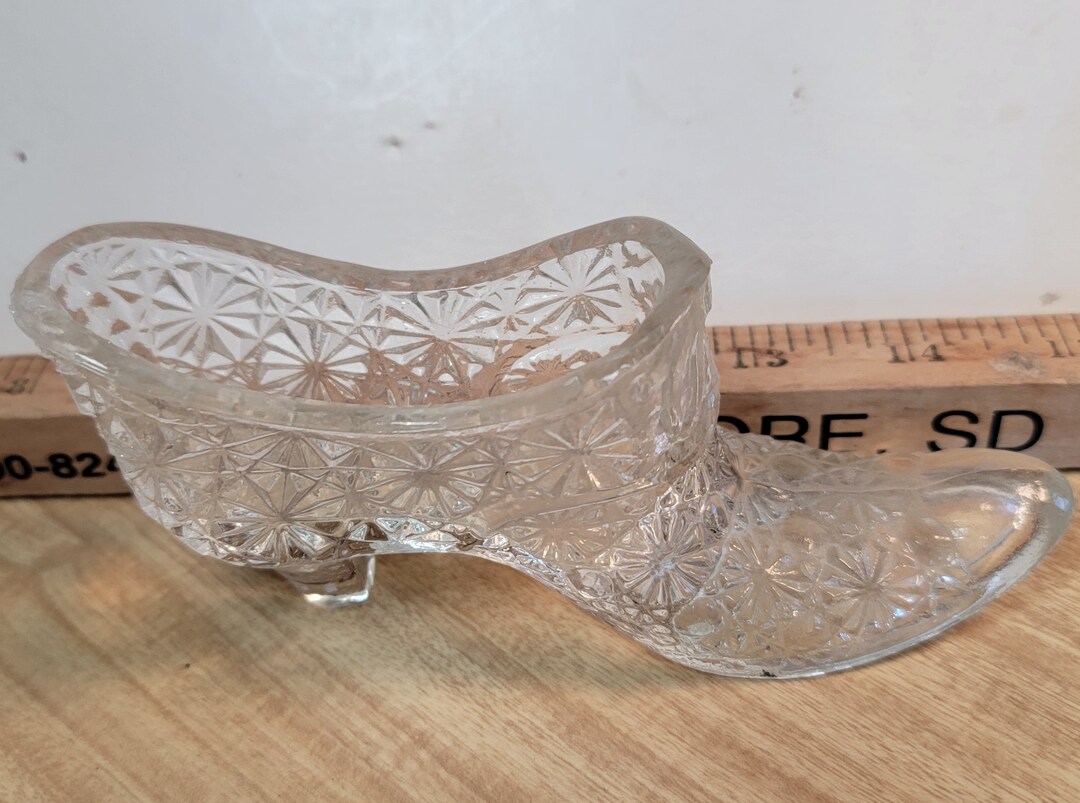 Vintage Fenton Crystal Boot, Pattern Glass, Vintage Glass Fenton ...