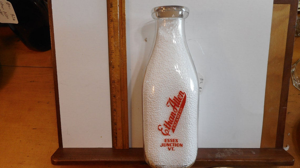 Ethan Allen Milk Bottle, Essex Junction Vermont Dairy, Ethan Allen ...