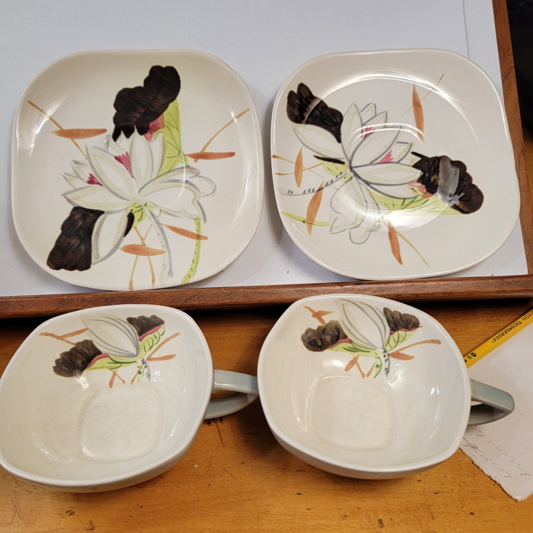 Red Wing Lotus Cup and Saucer, Red Wing Pottery Cups, Red Wing Plates ...