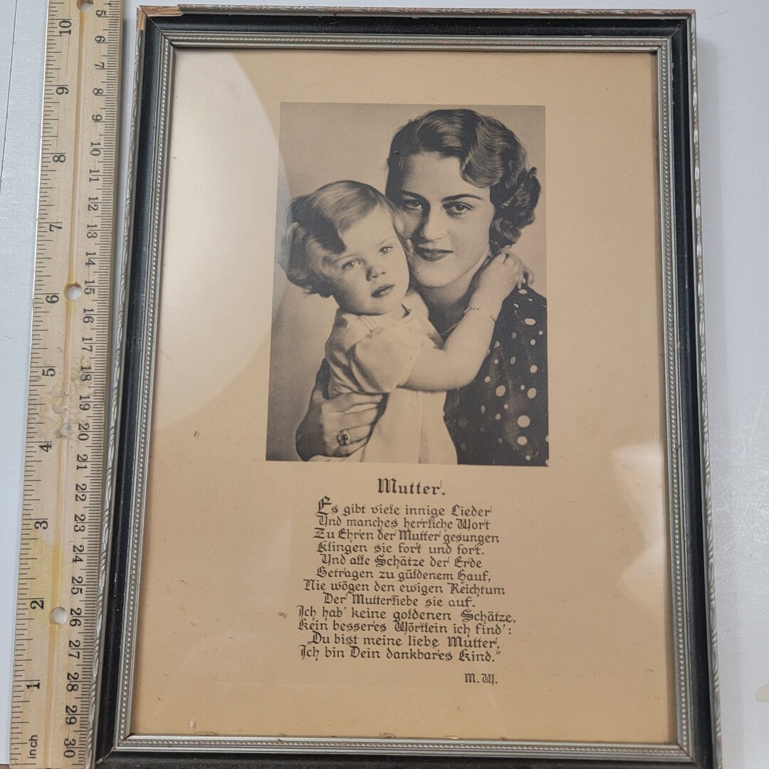 Vintage German Mother Print, Vintage Mother Poems, Vintage Print, Old ...