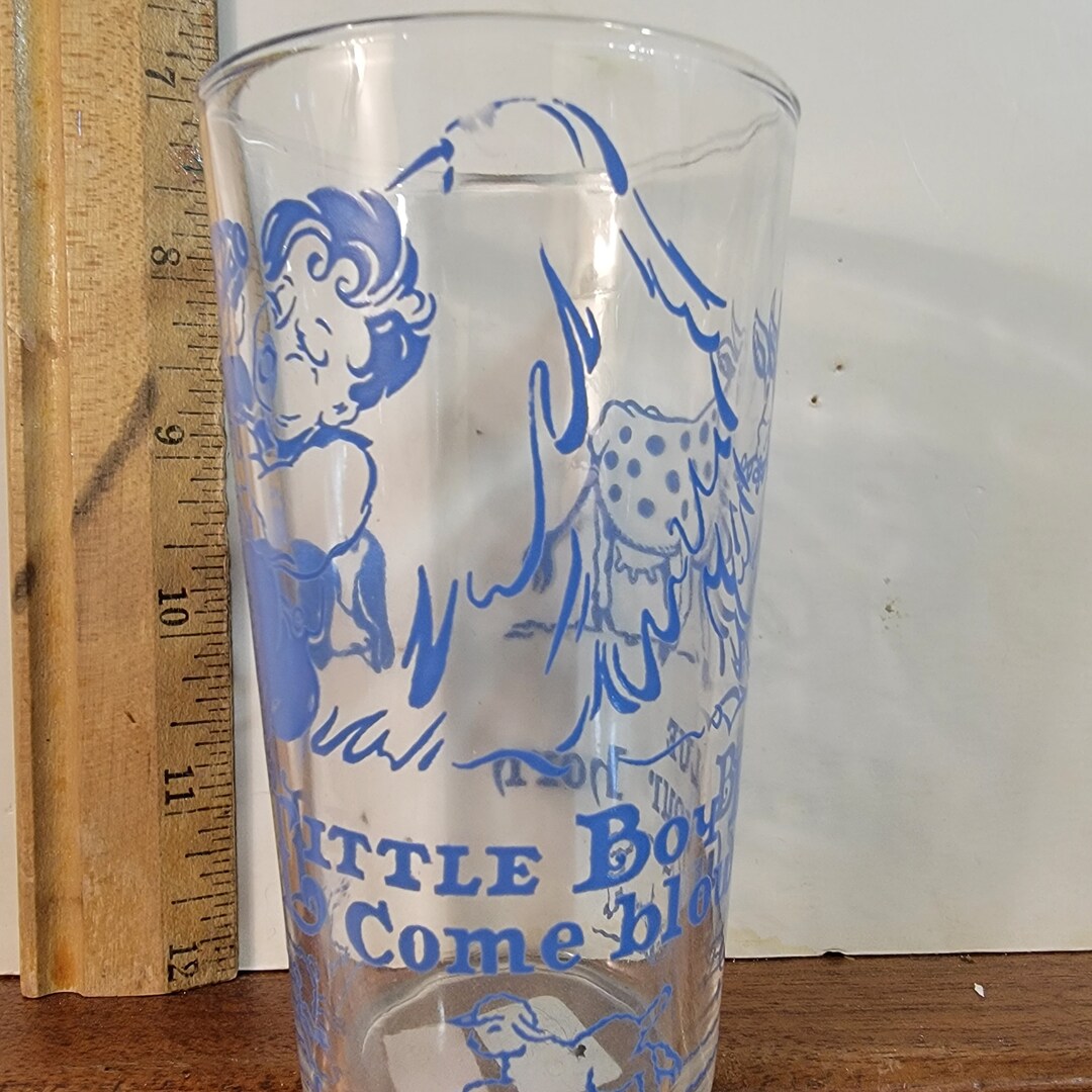 Child's Cartoon Glass, Little Boy Blue Glass, Disney Glass, Vintage ...