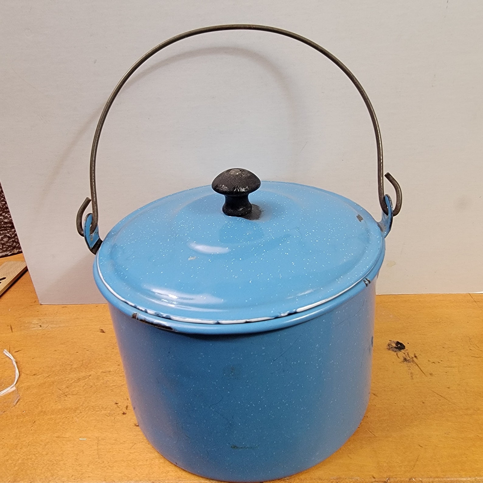 Vintage Baby Blue Enamelware Berry Pot Blue Enamel Ware Pot - Etsy