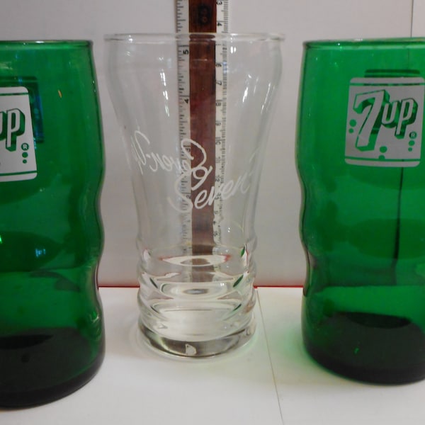 Vintage 7up Glasses - Etsy