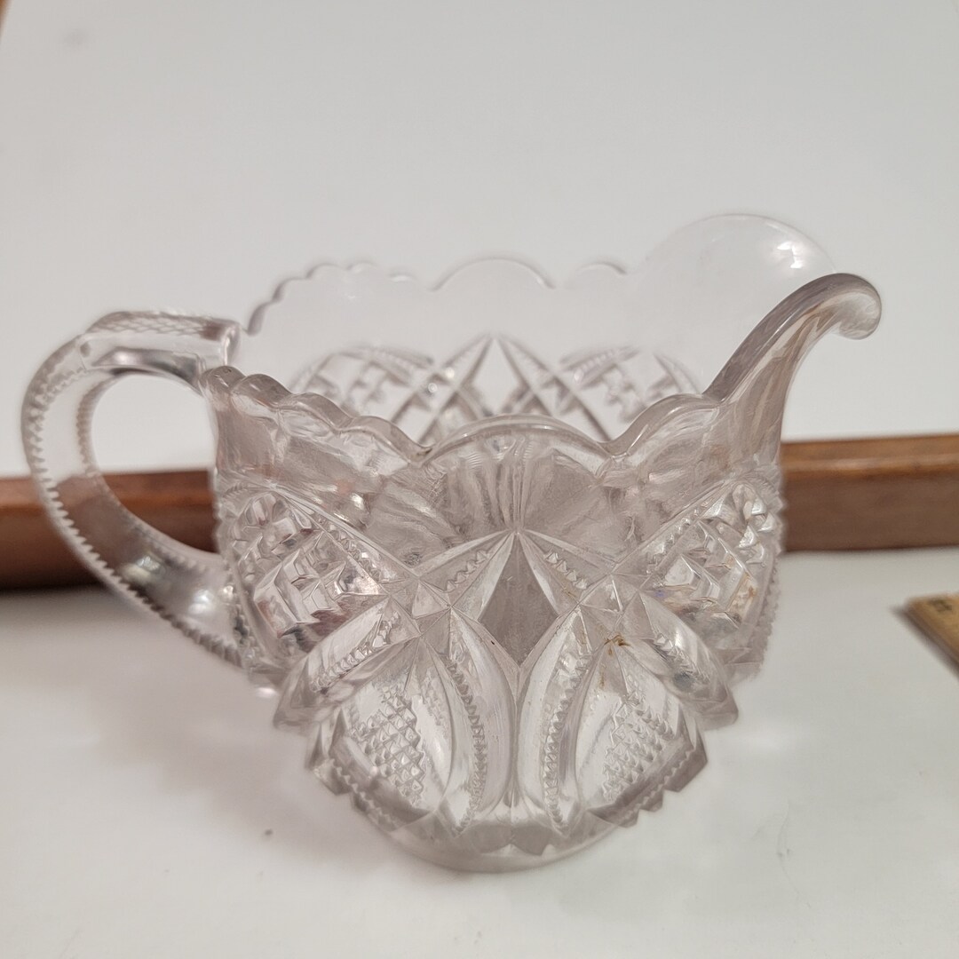 Vintage Early American Pattern Glass Creamer, Large EAPG Creamer, Old ...