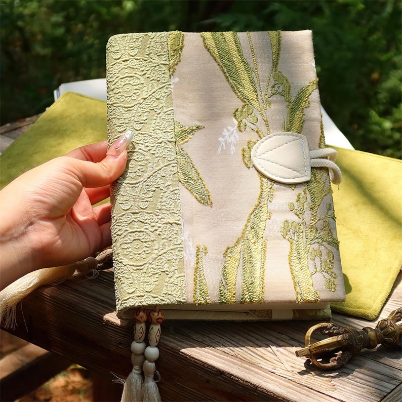 Personalized A6 A5 Journal,vintage Hand-embroidered Natural Flowers and ...