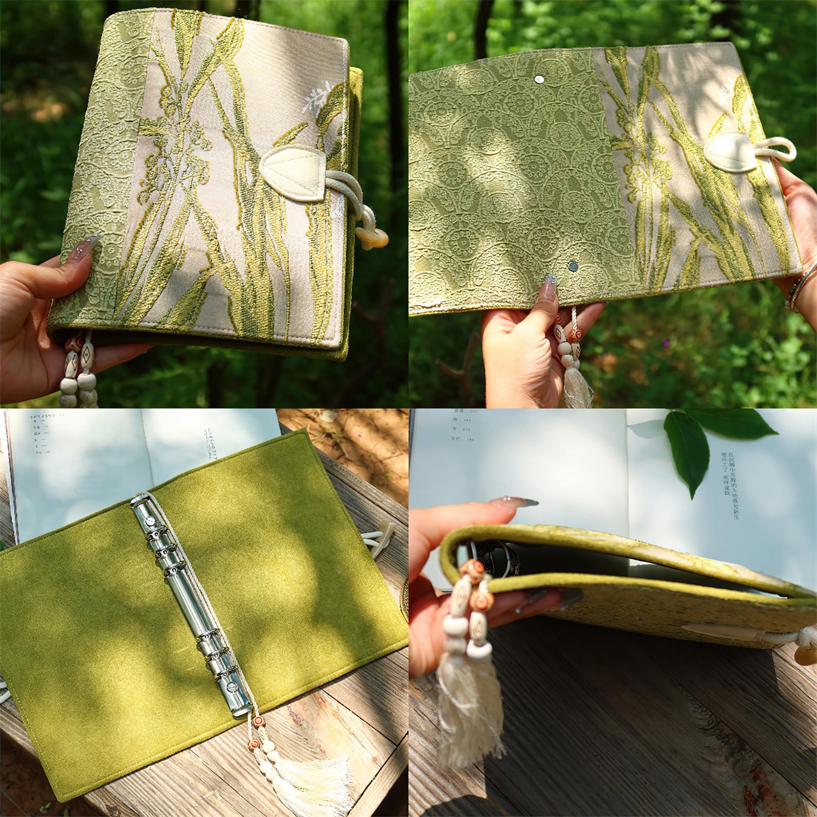 Personalized A6 A5 Journal,vintage Hand-embroidered Natural Flowers and ...