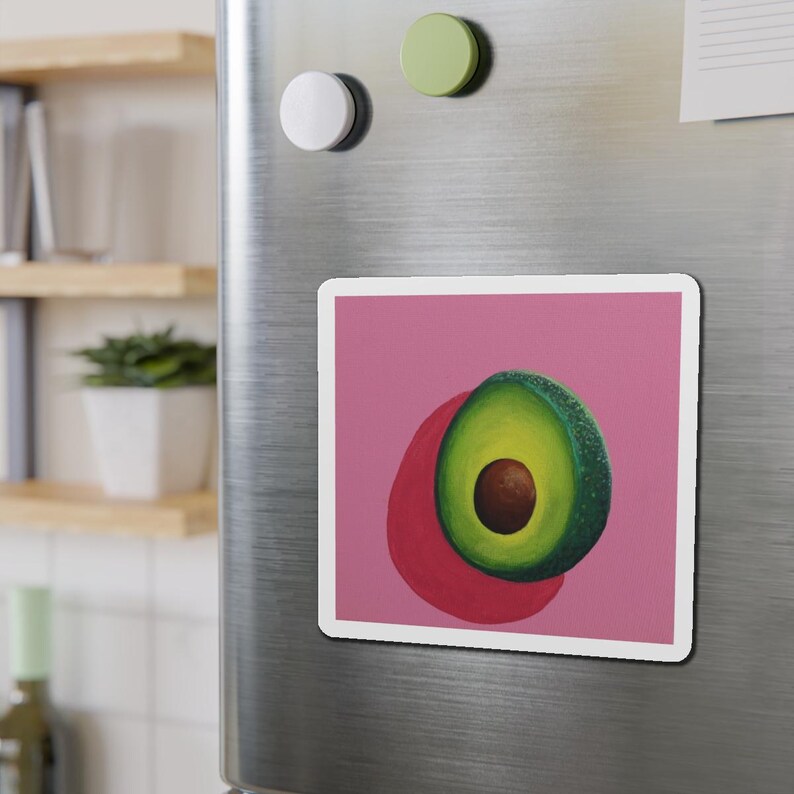 Avocado Still Life Die Cut Magnet Colorful Tropical Fruit Refrigerator ...