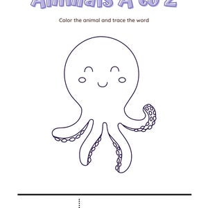 Animals Alphabet Coloring Pages A-Z: Printable Kids Learning Activity ...