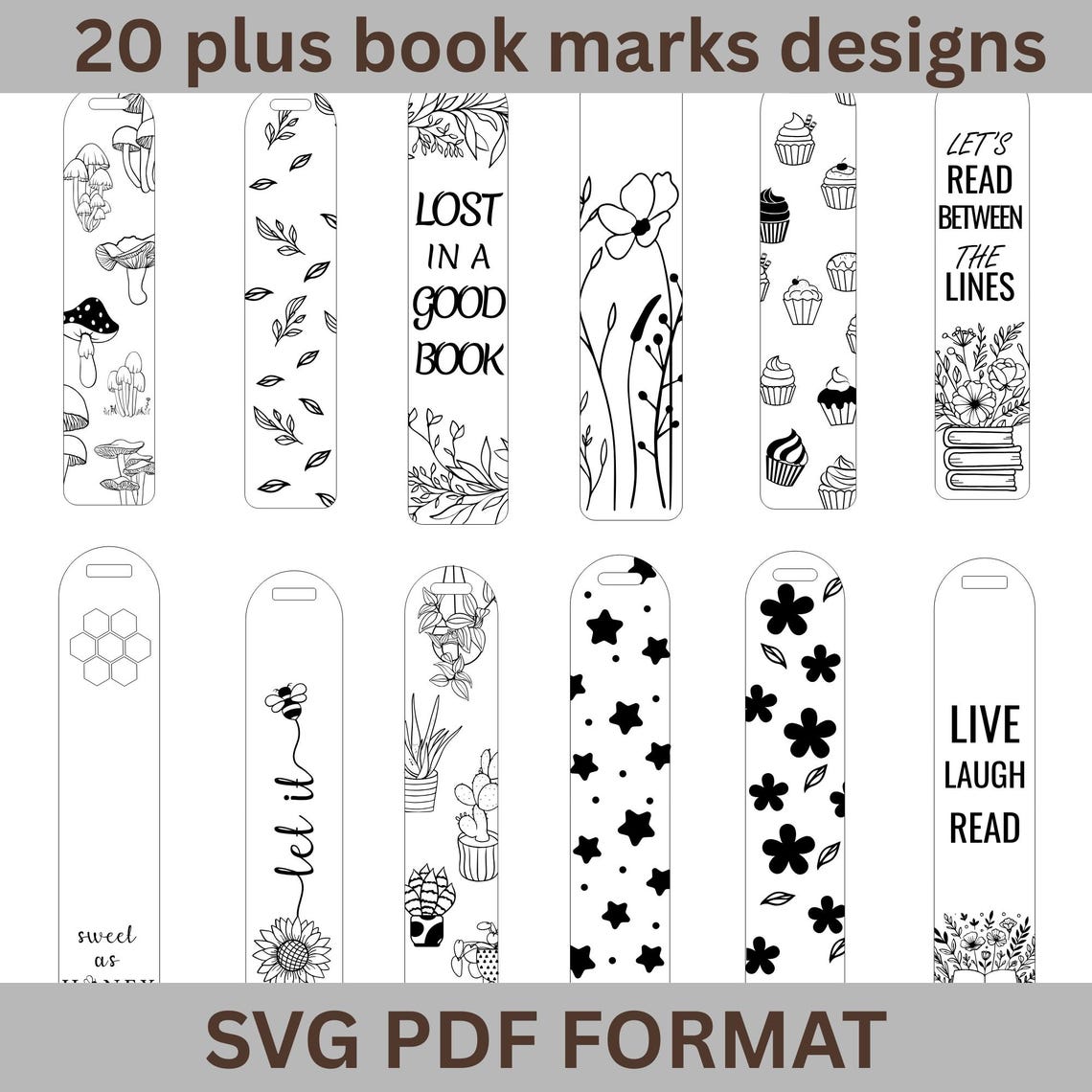Bookmark SVG Bundle, Bookmark Template Svg, Book Quotes Svg, Book Svg ...