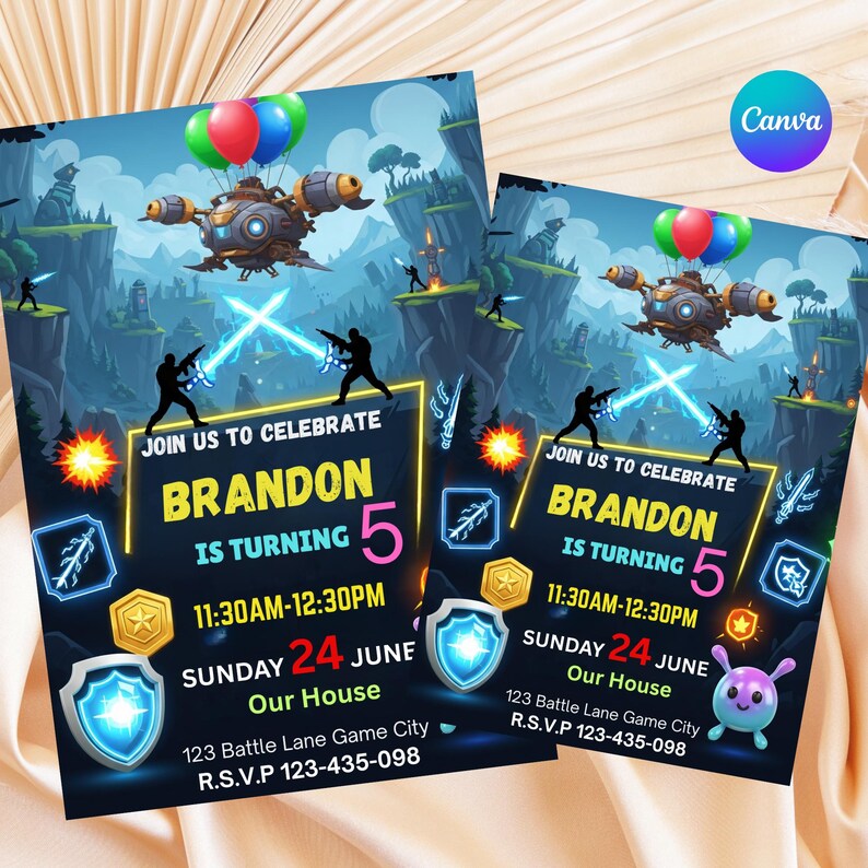 Fortnites Invitation Birthday Invite Animated Battle Royale Fortnight ...