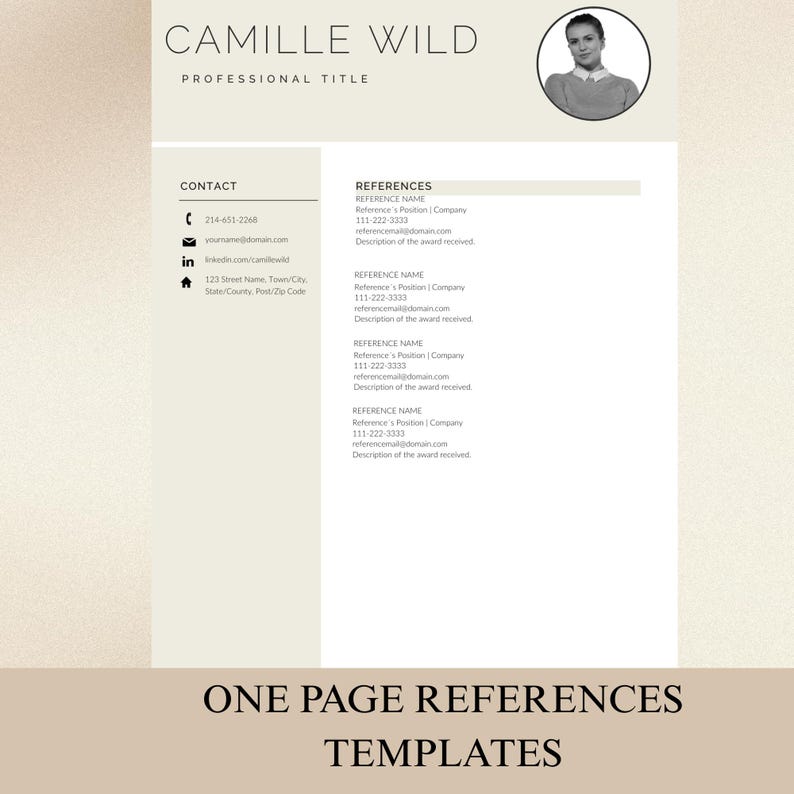 Modern Resume Template With Photo|cv Template Professional |CV Template ...