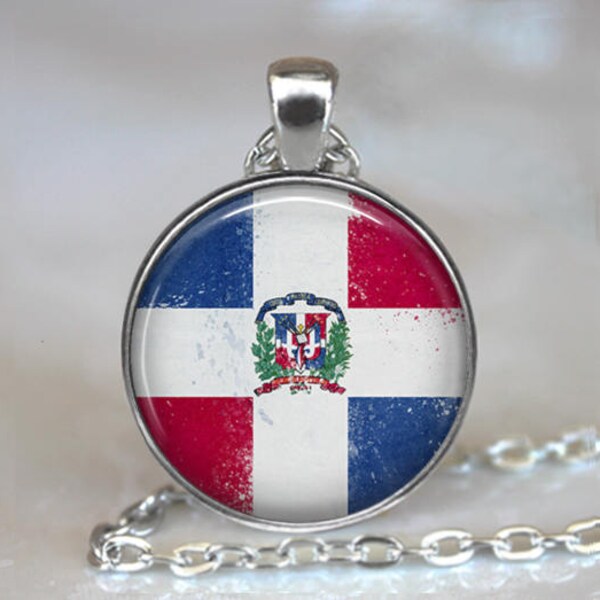 Dominican Flag Necklace - Etsy