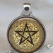 Golden Pentacle Necklace, Golden Pentacle Pendant, Wiccan Pentacle ...