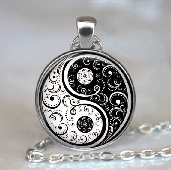 Yin Yang Necklace Yin Yang Artnpendant Yoga Necklace Yoga - Etsy