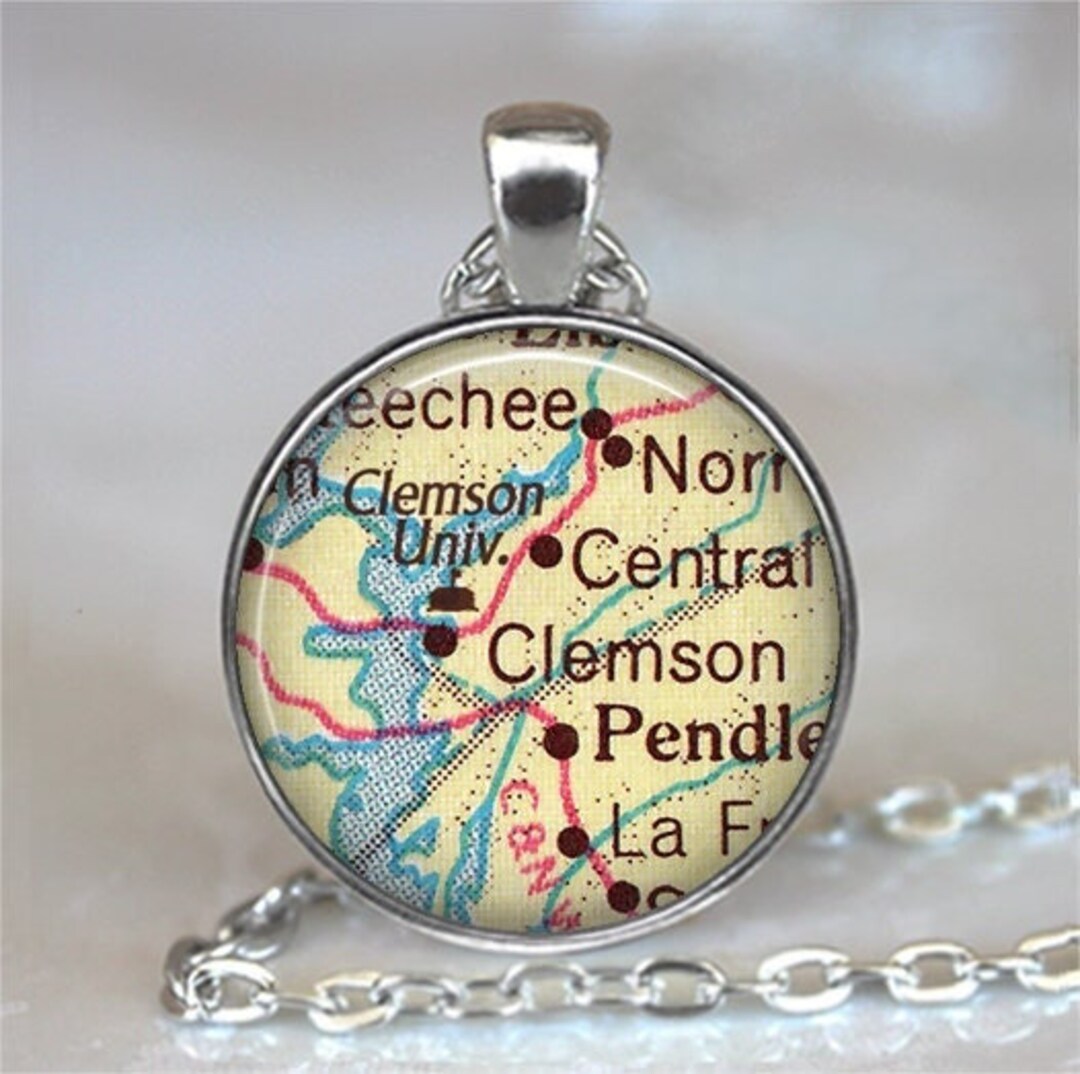 Clemson University Necklace, Key Chain or Brooch Pin Clemson South ...