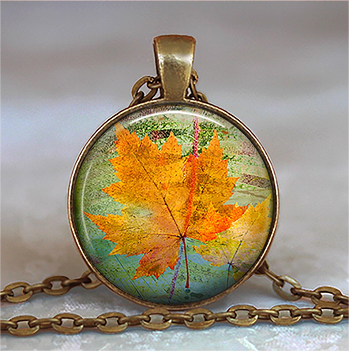 Maple Leaf Necklace, Key Chain or Brooch, Fall Leaves Autumn Leaf ...