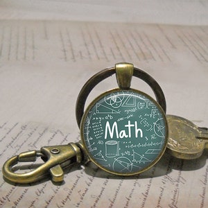 Math Chalkboard Key Chain or Necklace, Gift for Schoolteacher Math ...