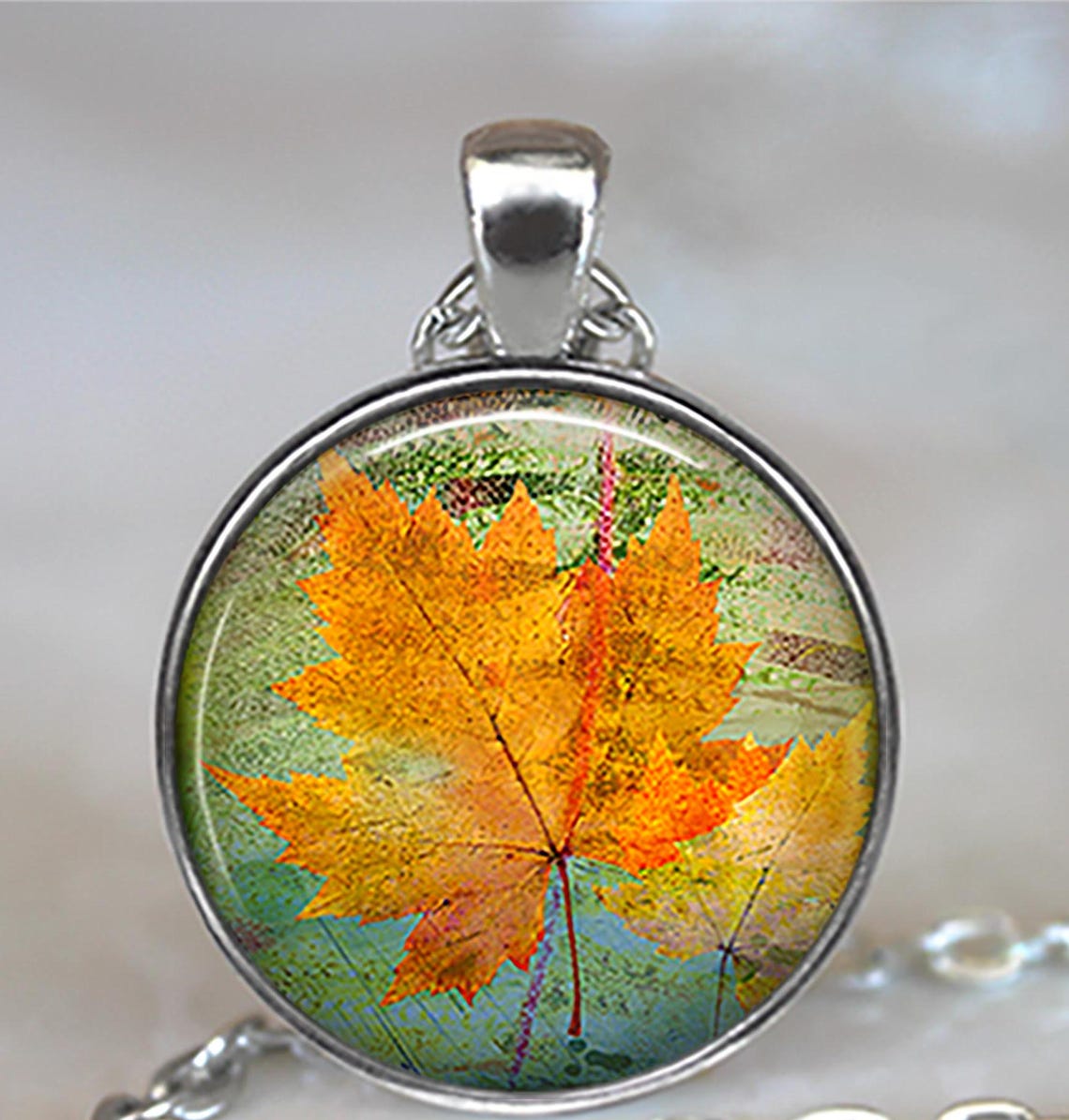 Maple Leaf Necklace, Key Chain or Brooch, Fall Leaves Autumn Leaf ...