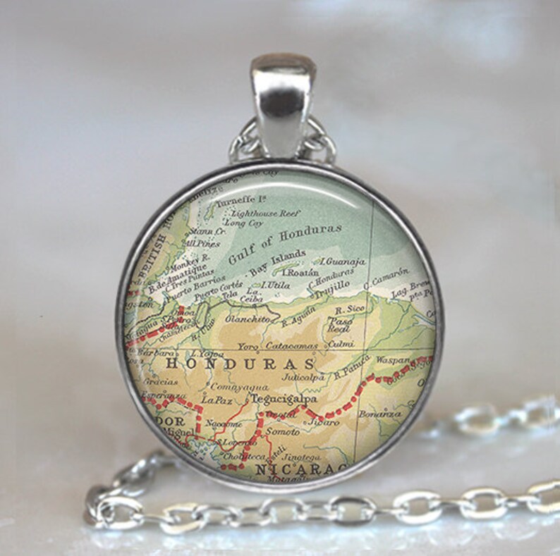 Honduras Map Necklace or Key Chain Honduras Pendant Home - Etsy