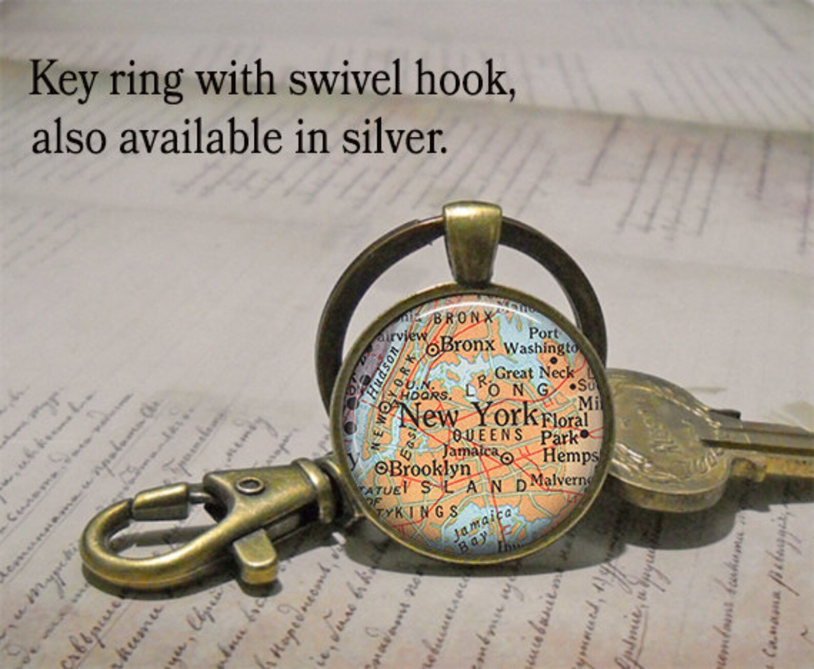 New York Map Necklace or Key Chain Manhattan Map Gift - Etsy