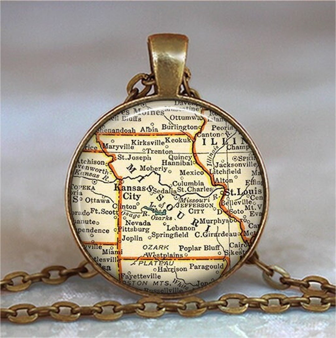Missouri Map Pendant, Missouri Map Necklace, Missouri Necklace Missouri ...