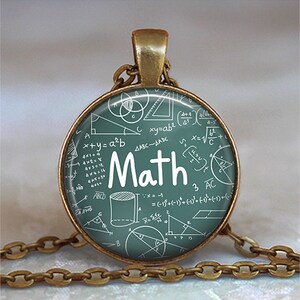 Math Chalkboard Key Chain or Necklace, Gift for Schoolteacher Math ...