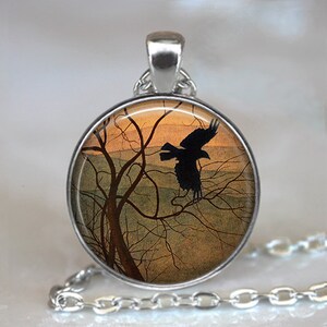 Winter Raven Necklace Raven Gift Raven Jewelry Bird Jewelry - Etsy