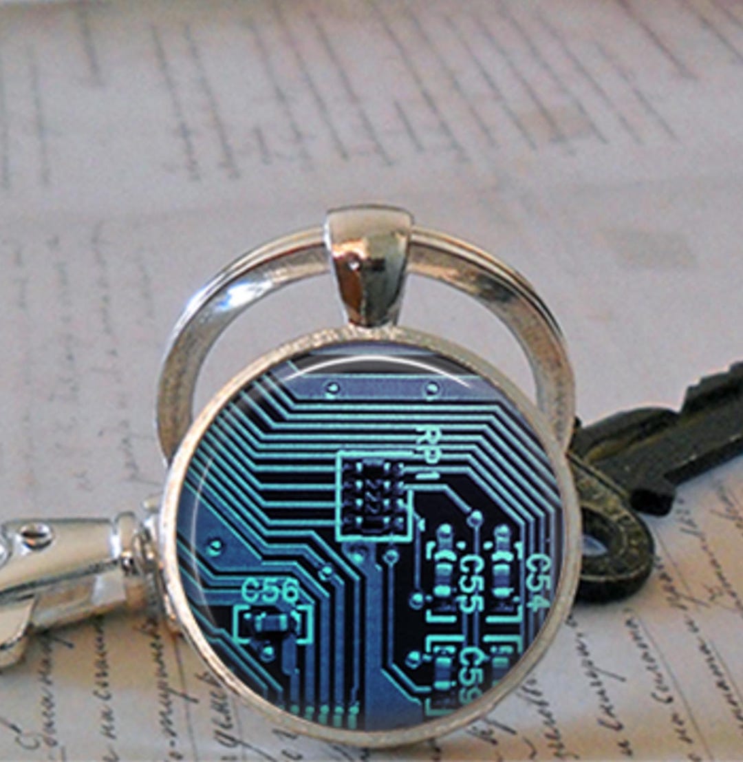 Computer Circuit Board Key Chain, Necklace or Brooch, Graduation Gift ...