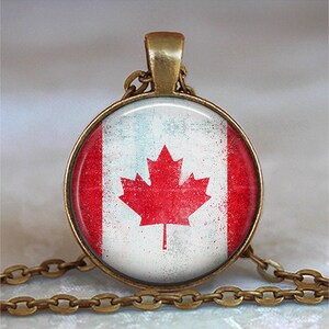 Canadian Flag Necklace, Brooch or Key Chain, Canadian Flag Pendant Flag ...