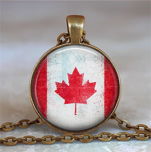 Canadian Flag Necklace Canadian Flag Pendant Flag of Canada - Etsy