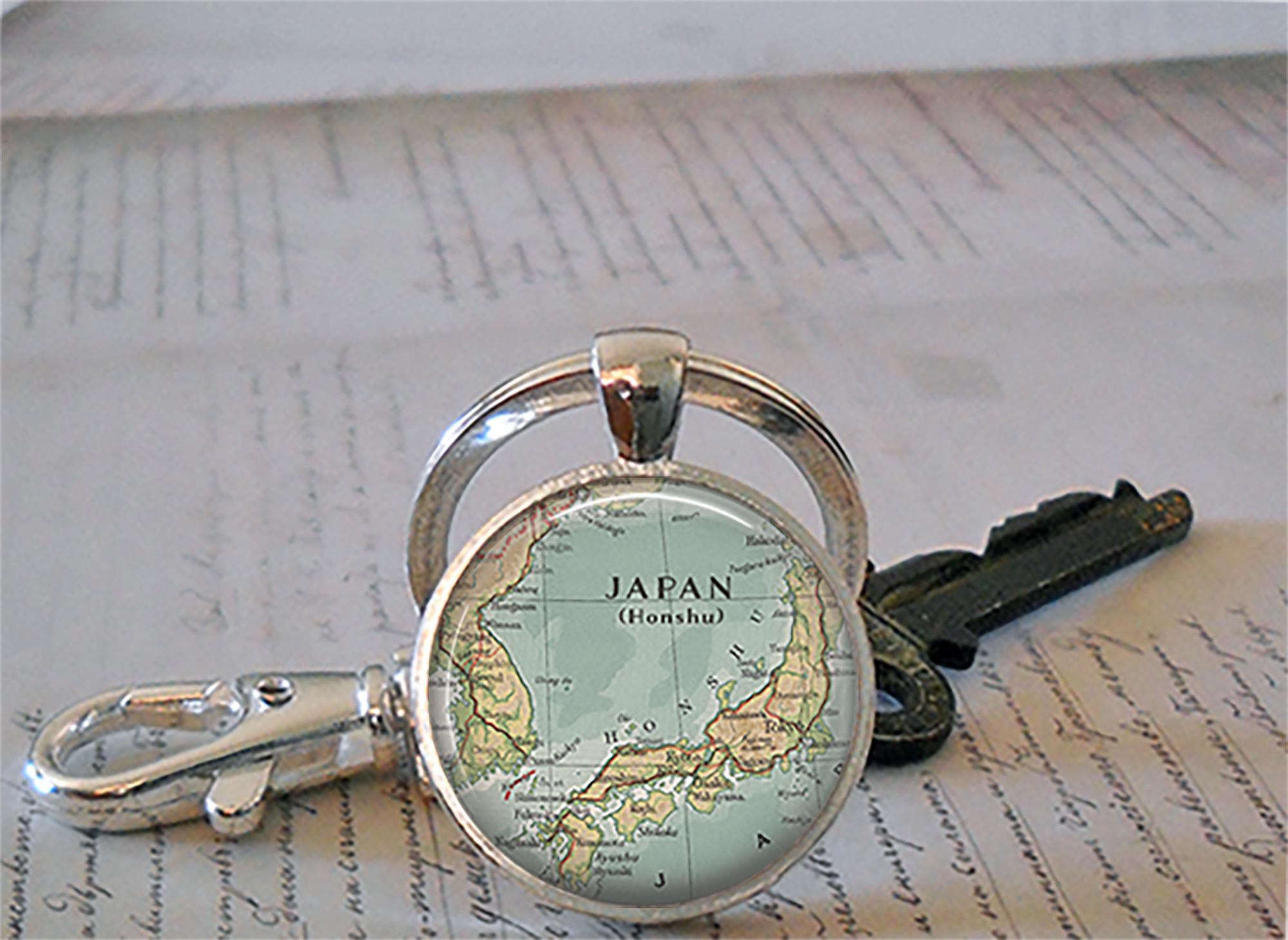 Japan Map Necklace, Key Chain or Brooch, Japan Map Gift Travel Gift ...