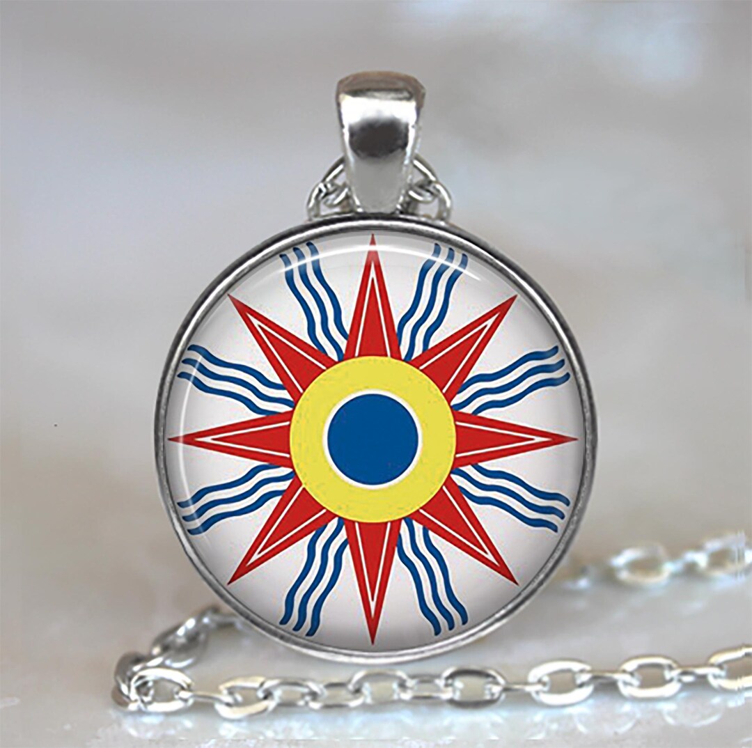 Chaldean Flag Necklace, Flag of Chaldea Pendant Flag Jewelry Resin ...