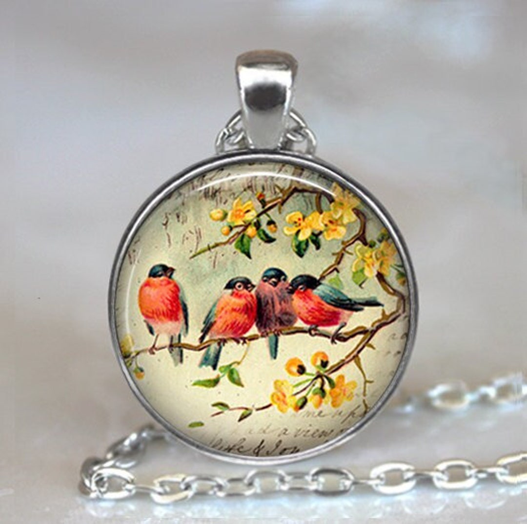 Robin Redbreast Necklace, Brooch Pin or Key Chain, Four Friends ...