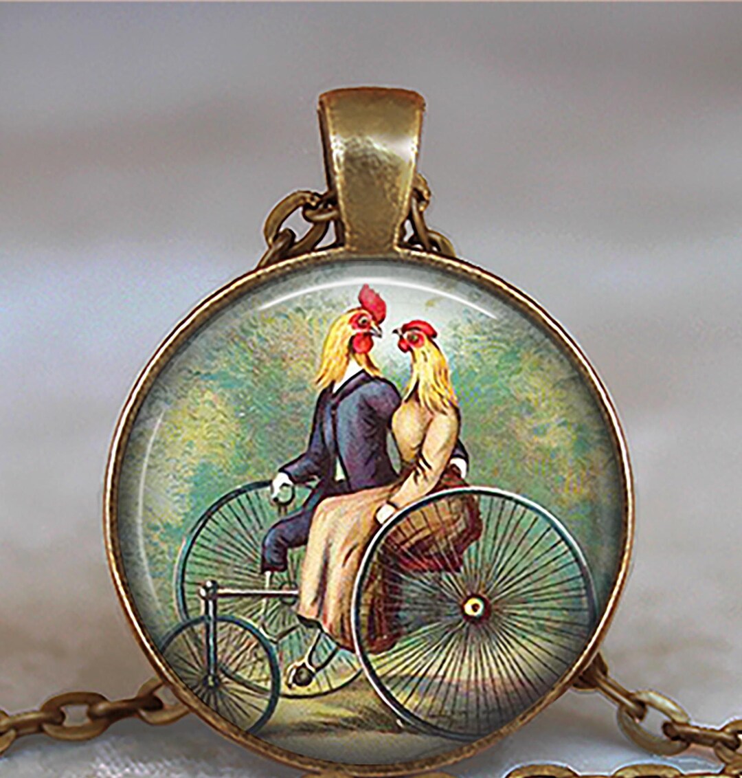 Bicycle Built for Two Necklace, Key Chain or Brooch, Cyclist Gift ...