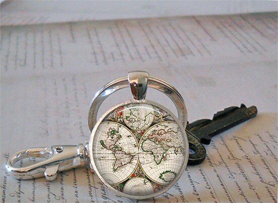 Antique World Map Pendant World Map Necklace Antique Map | Etsy