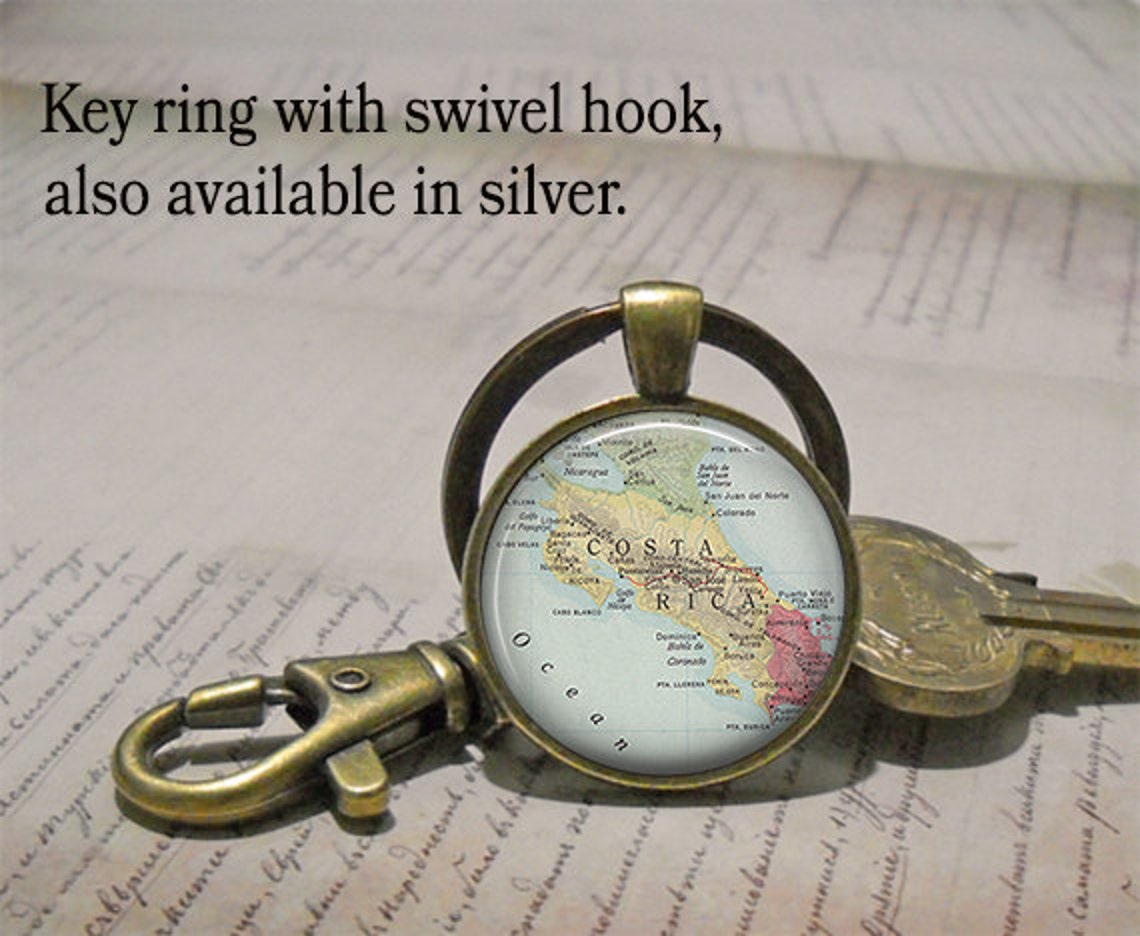 Costa Rica Map Necklace Costa Rica Map Pendant Costa Rica | Etsy