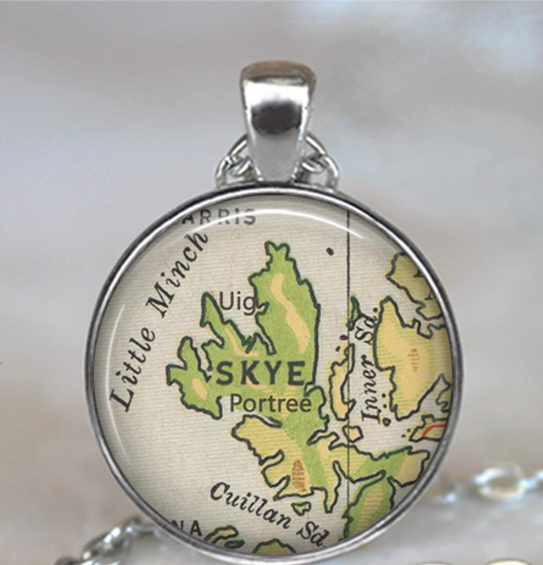 Isle of Skye Key Chain, Necklace or Brooch, Scotland Map Necklace ...